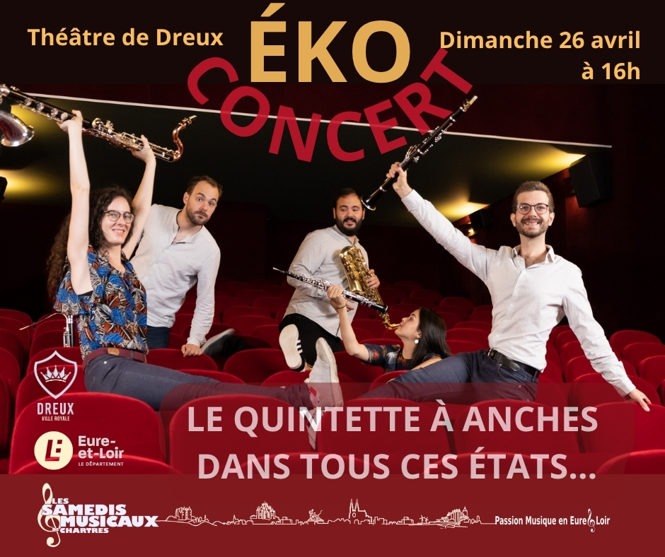Concert du quintette ÉKO : Debussy, Alexis Ciesla, Marc Mellits,...